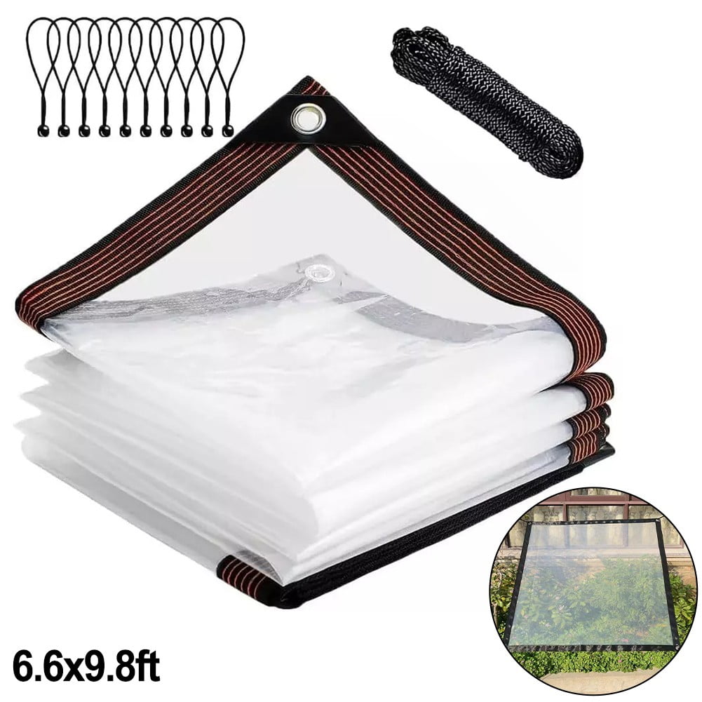 Wuweikeji Heavy-Duty Waterproof Clear Tarp with Grommets for Outdoor ...