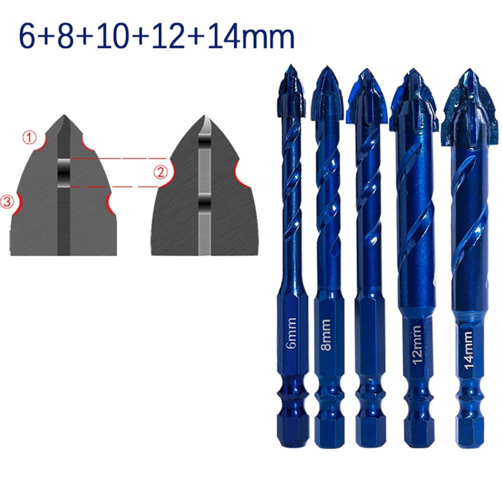 Wuweikeji Keen-Edged Tooth Drill Multifunctional Glass Triangular Drill ...
