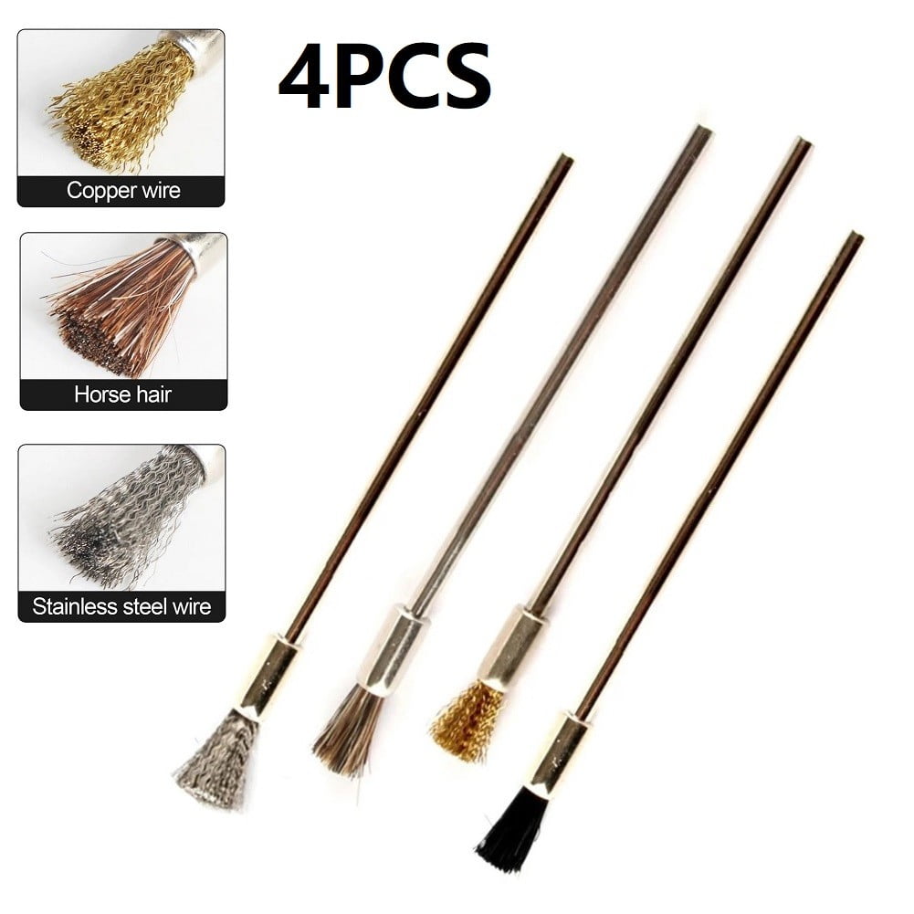 Wuweikeji Pen Wire Brush 100mm with 3.0 Round Long Shank,Steel Cleaning ...