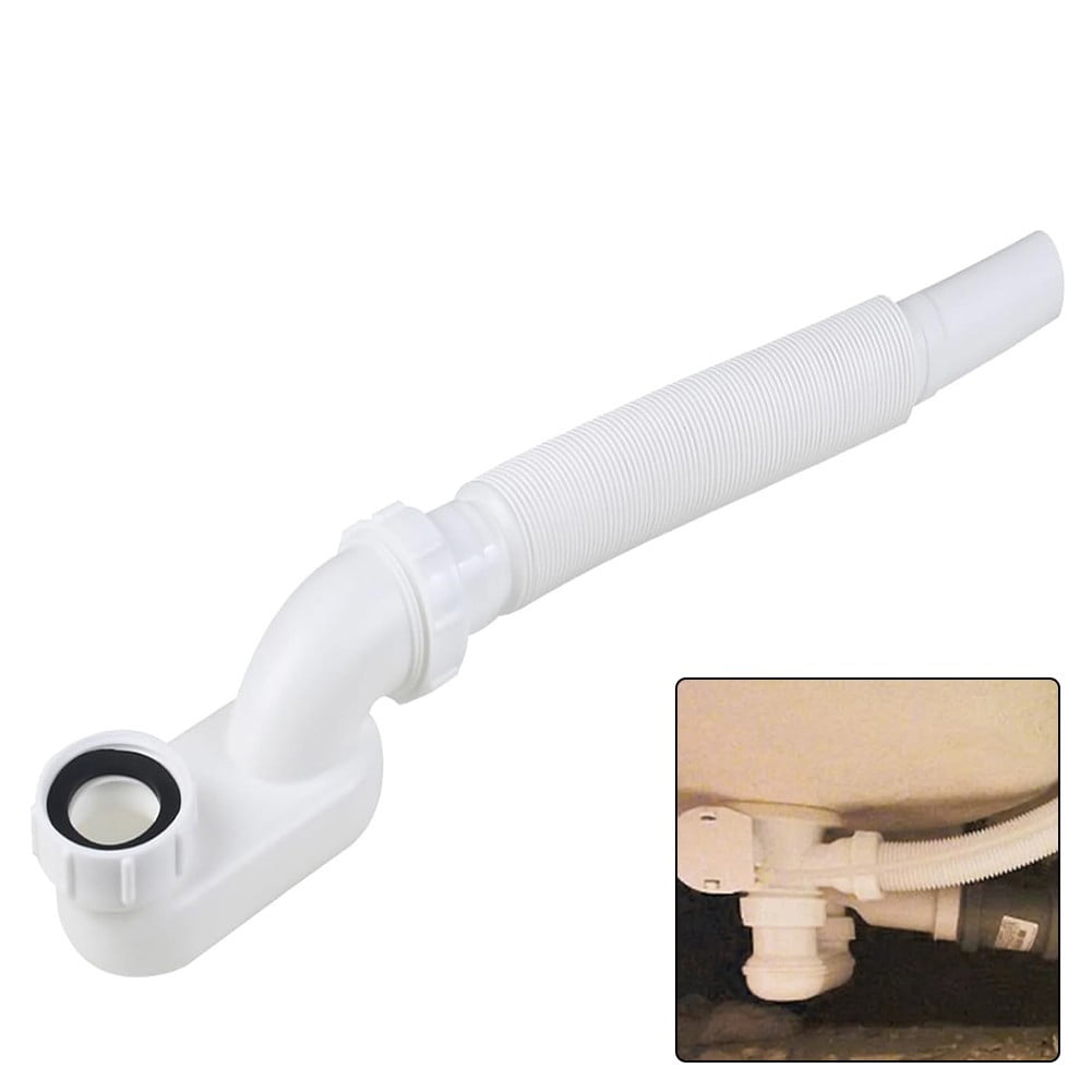 Wuweikeji Plumbing Tools,G1-1/2" P Flat Drainage Pipe Kit Flexible Bathtub Drain Pipe ...