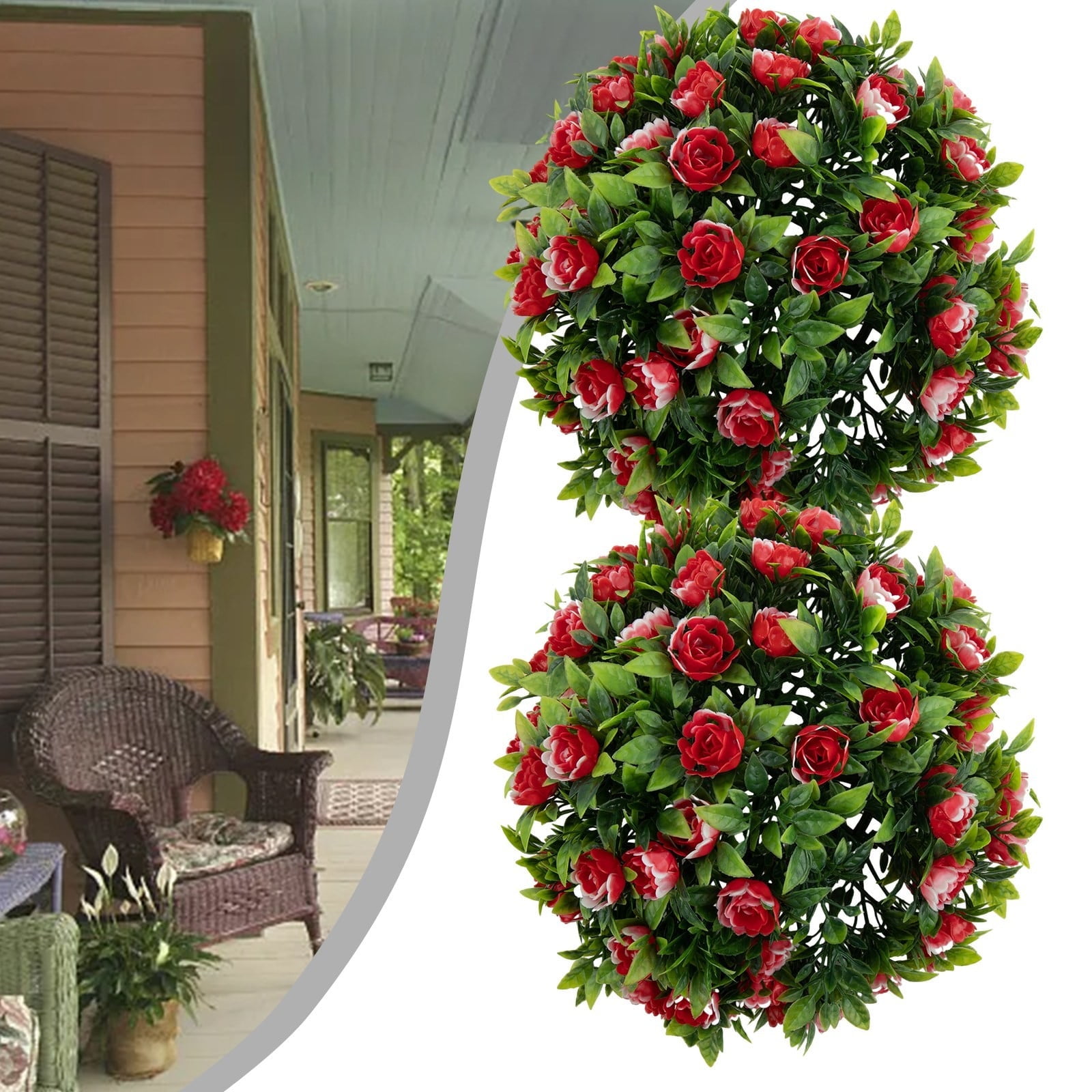 Wuweikeji Rose Flower Balls Topiary Hanging Garden Basket Stable, Yard, Garden & Outdoor Living ...