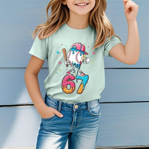 Wuxian Boys Trendy T Shirt Casual Short Sleeve Ice Cream Pattern Shirts ...