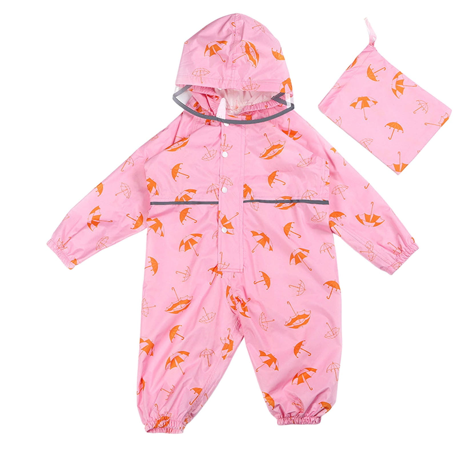 Wuxian Girls Baby Rain Suit One Piece Hoodie Zipper Cartoon Waterproof Coverall Rain Jacket ...