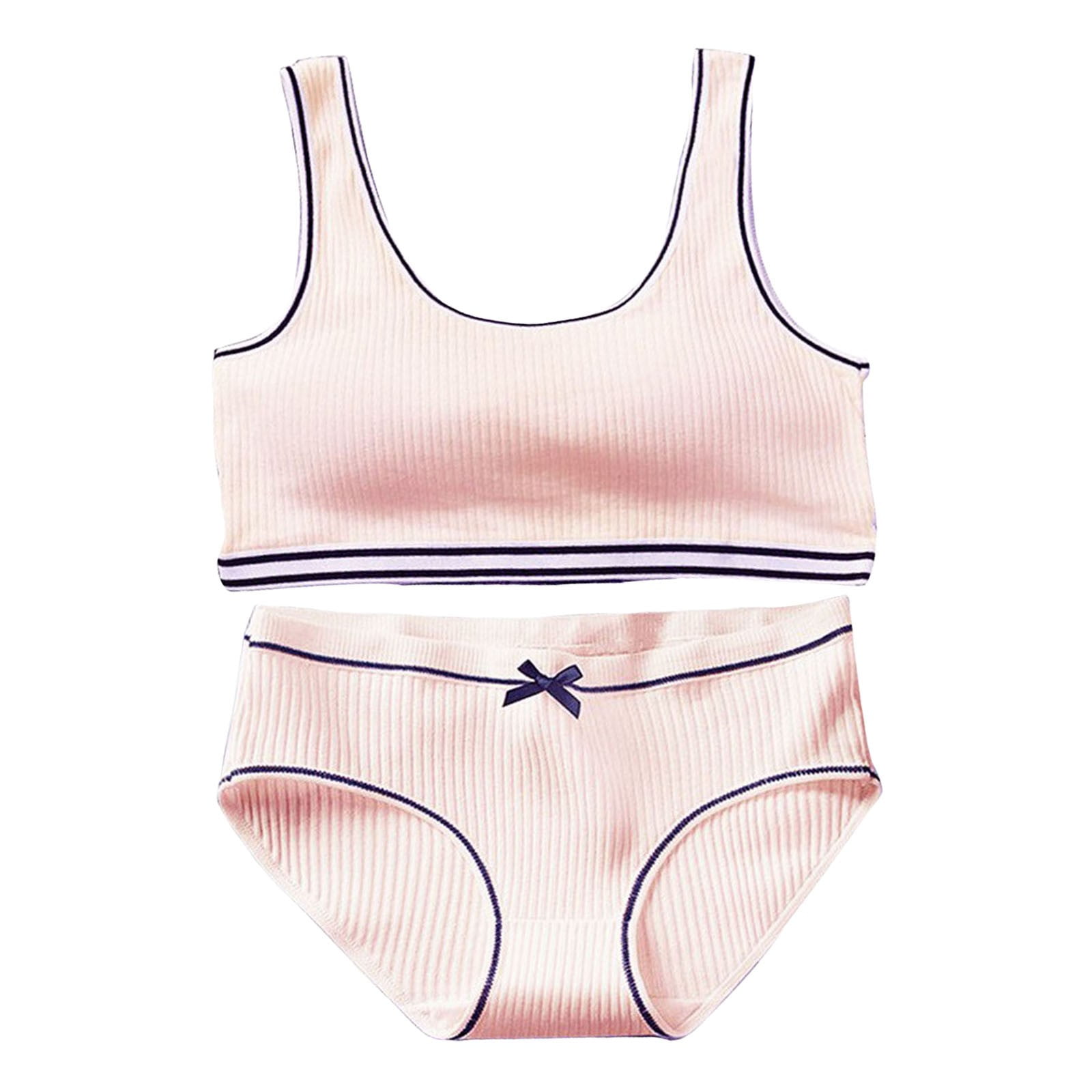 Wuxian Girls Bralette Matching Girls Underwear Set Crop Cami Training ...