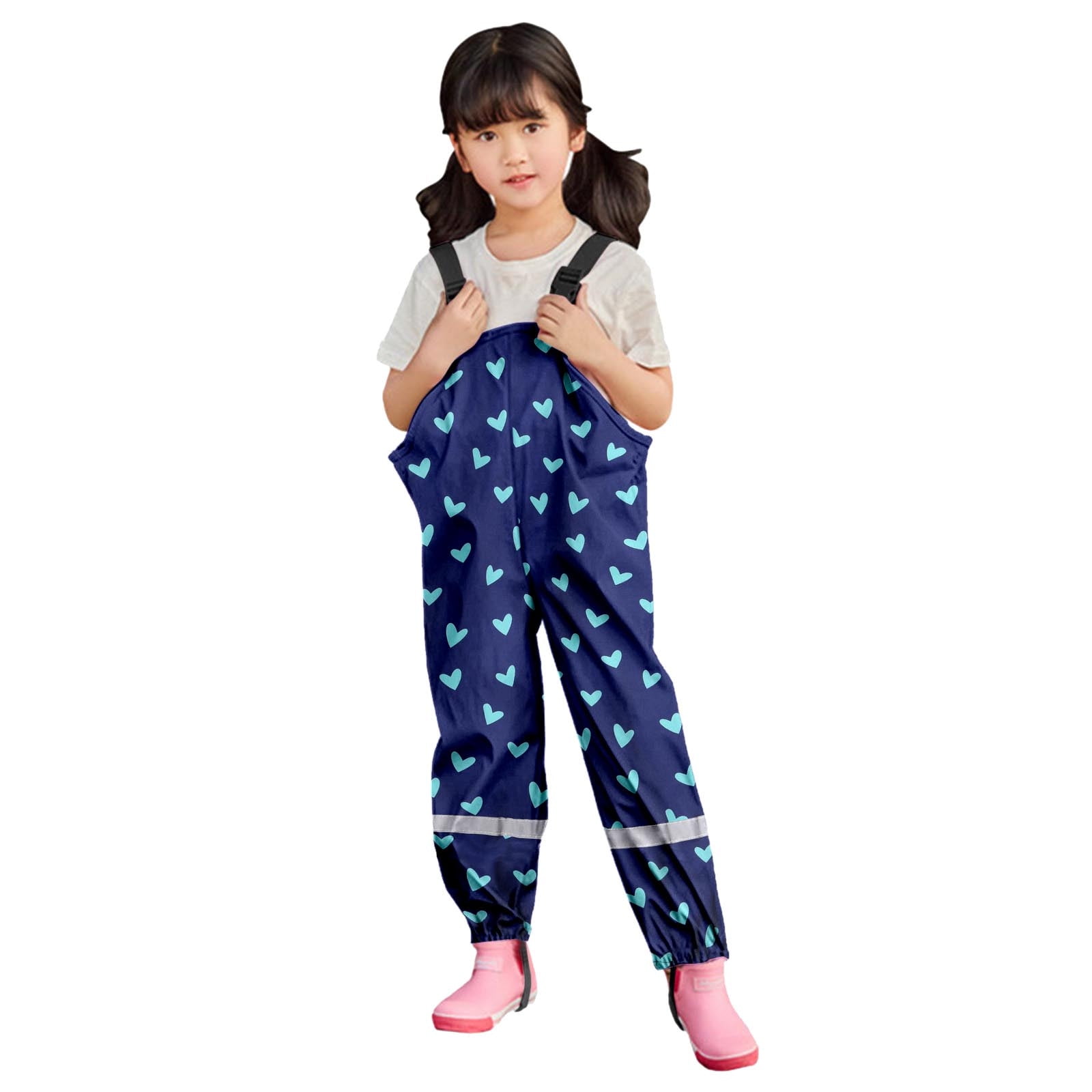 Wuxian Kids Rain Suit Waterproof Rain Bib Pants, Boys Girls Rain Pants ...