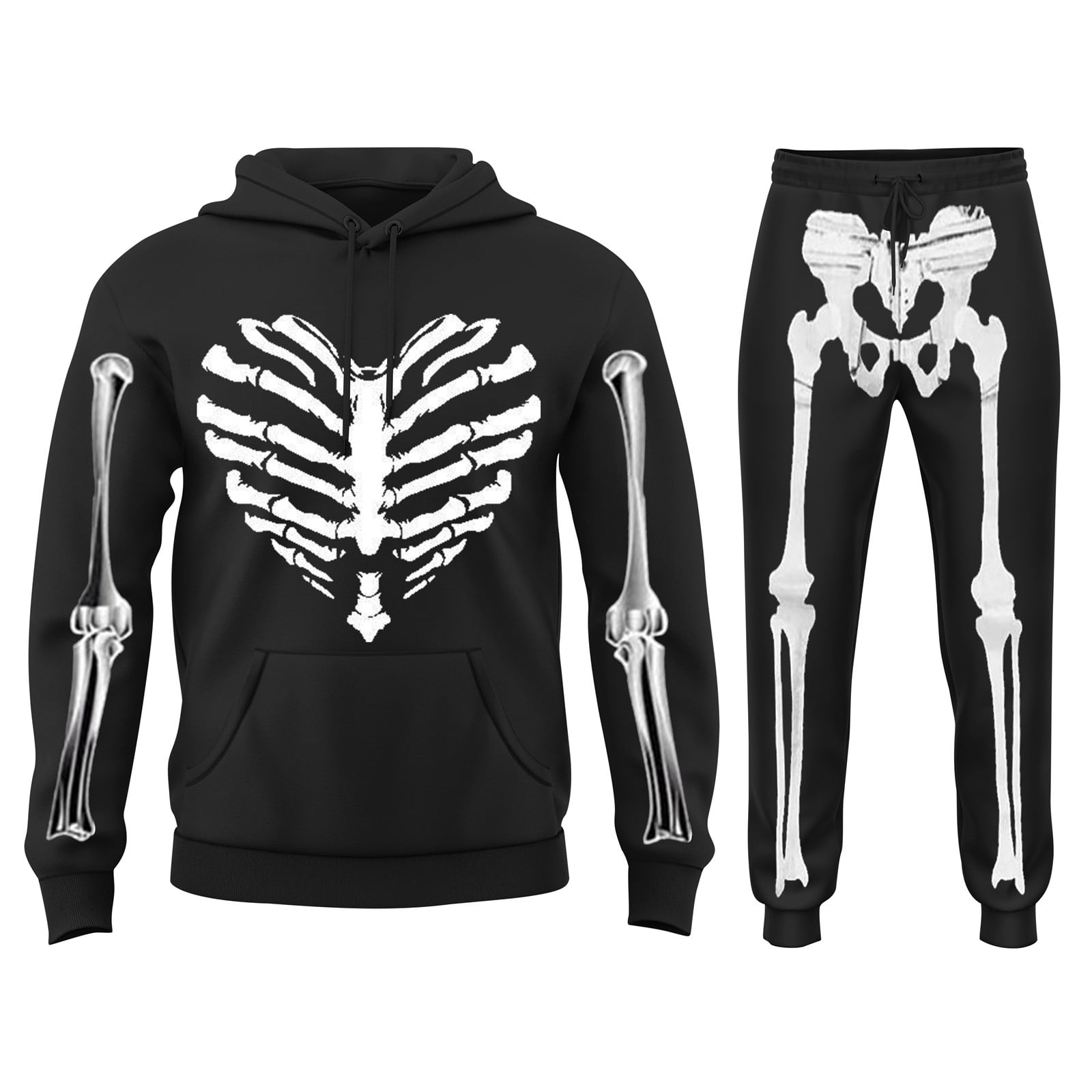 Wuxian Men'S Halloween Sweatshirt Suit Cool Skeleton Graphic Fashion ...