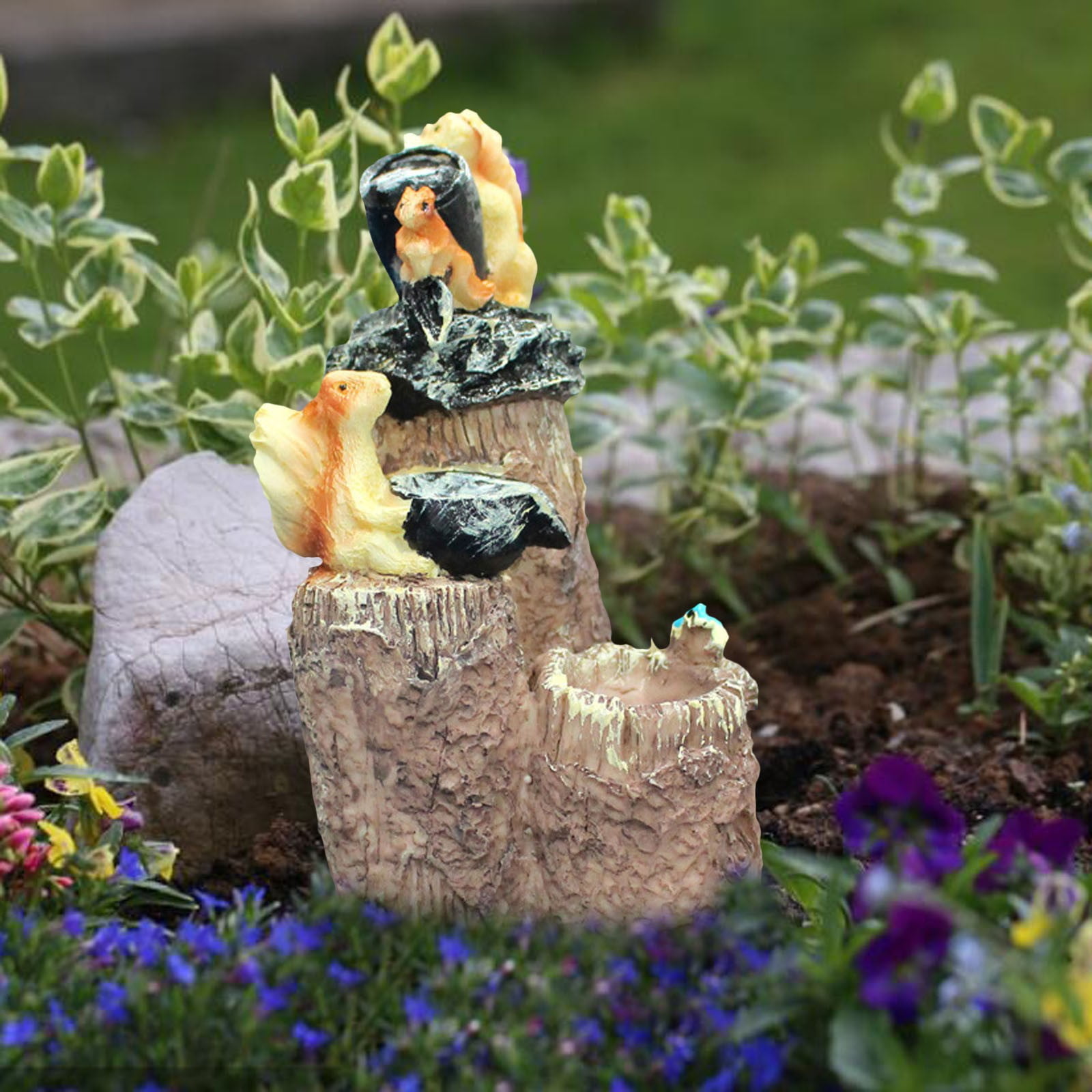 Wuxinga Sculptures & Statues,Solar Powered Garden Squirrel Resin Craft ...