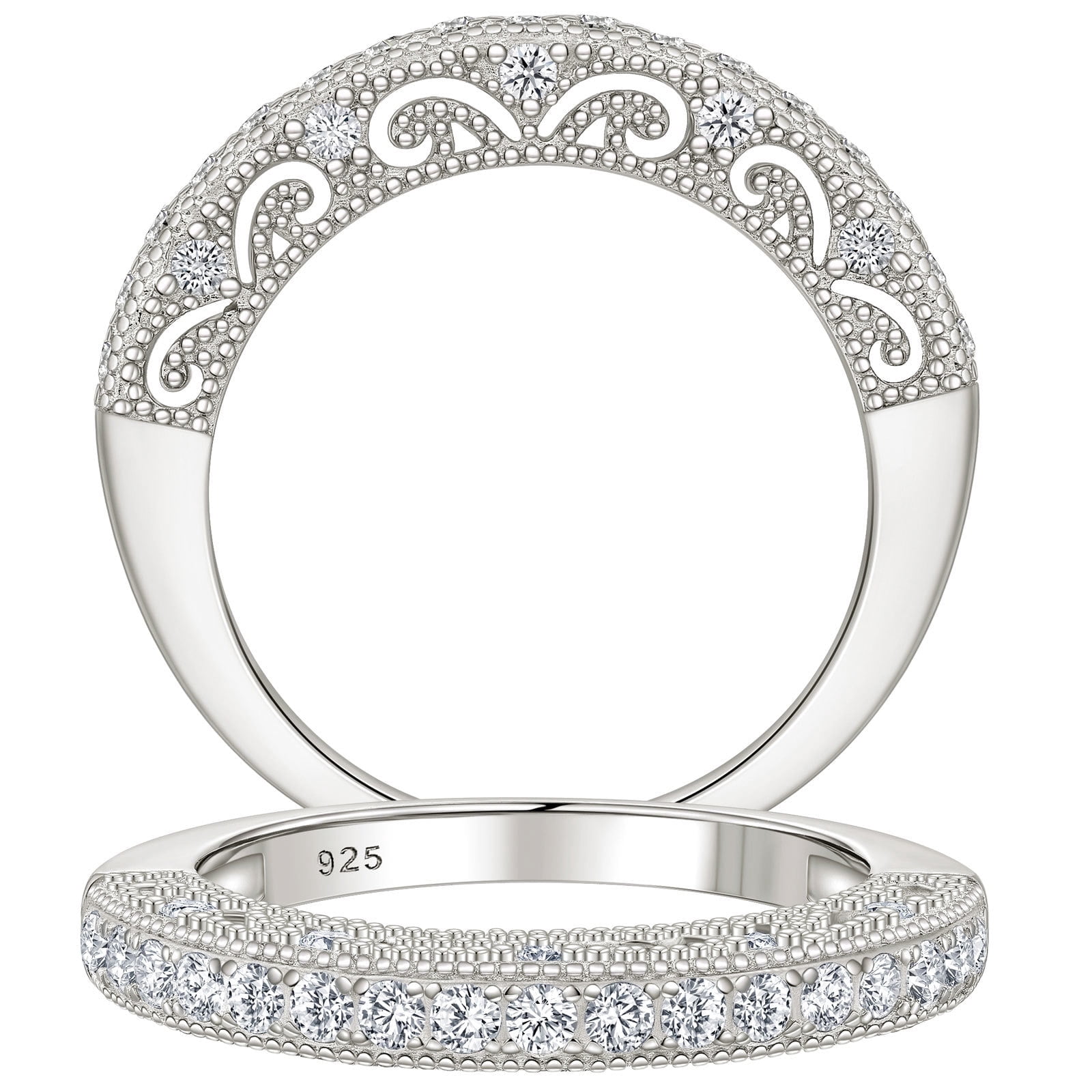 Wuziwen 3.5mm Moissanite Rings Wedding Bands for Women D Color VVS1 ...