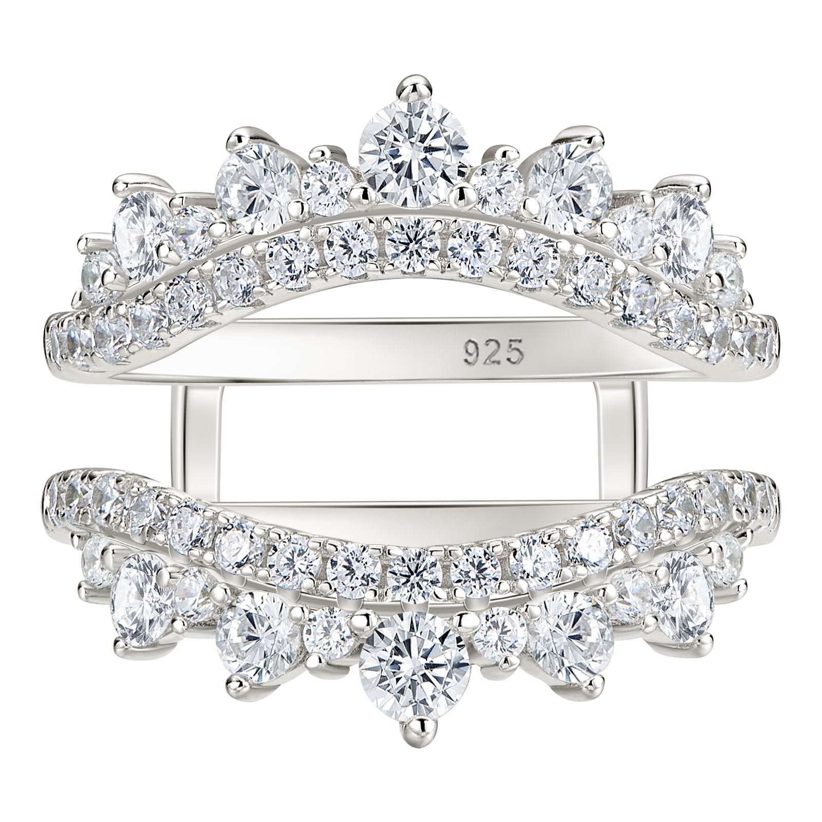 Wuziwen Curved Wedding Ring for Women Ring Enhancers Guard for Engagement Rings 925 Sterling ...