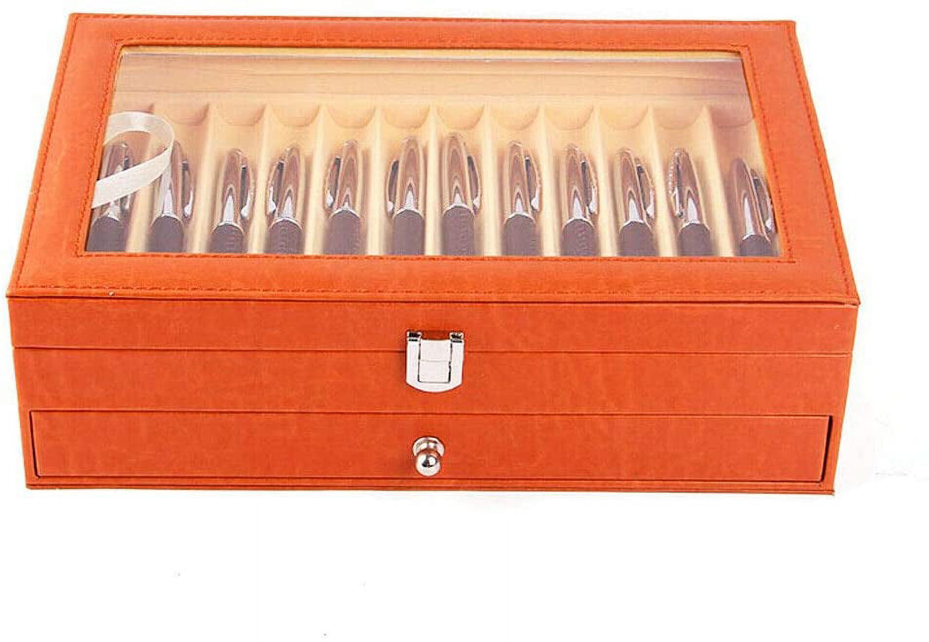 Wuzstar 2 Layer Fountain Pen Display Box 24 Slot Pen Storage Organizer ...
