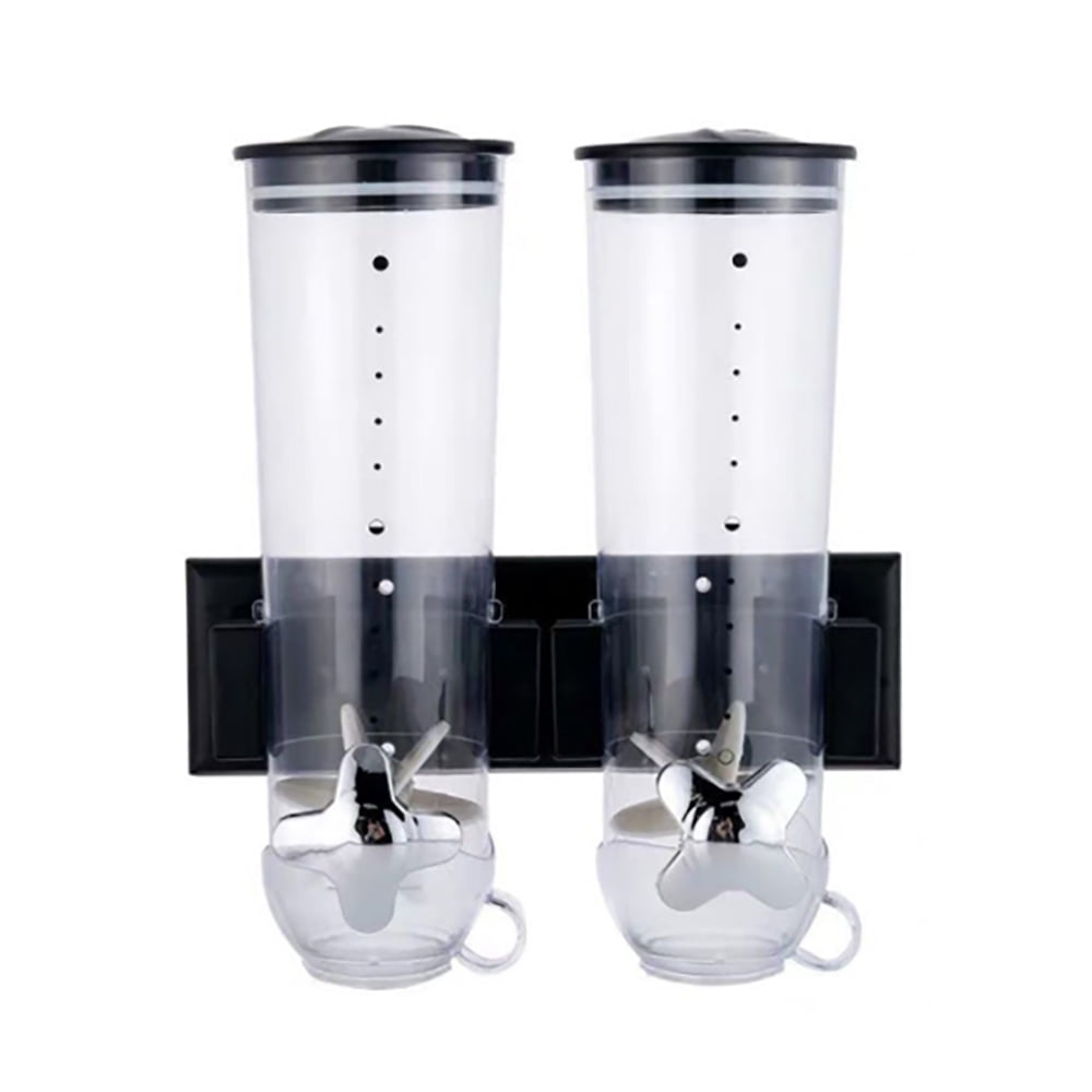 Wuzstar 2 Pack Double Dry Food Dispenser Wall Mounted Cereal Grains ...