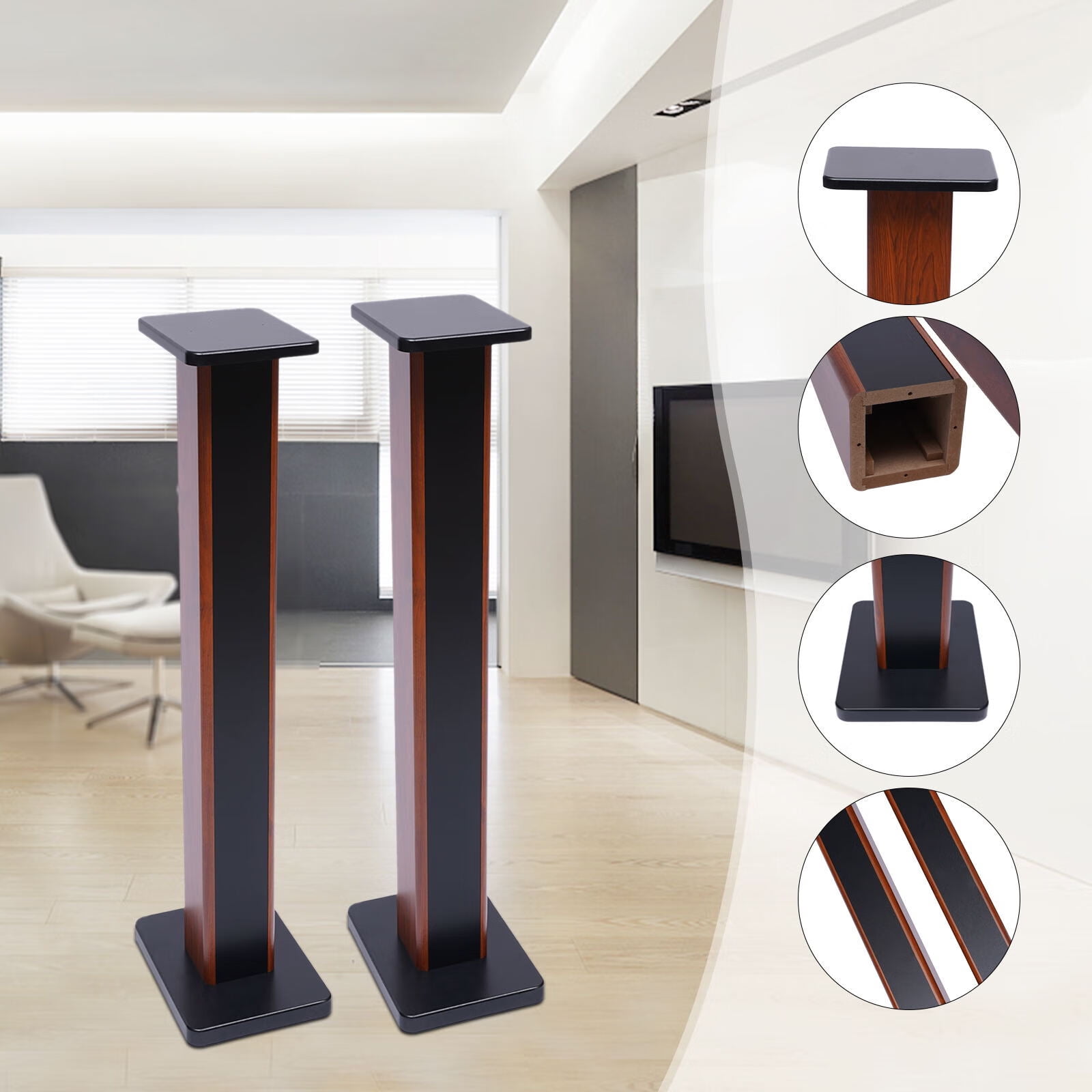 Wuzstar 2pcs Speaker Stands 35.4" Bookshelf Studio Monitor Speaker ...