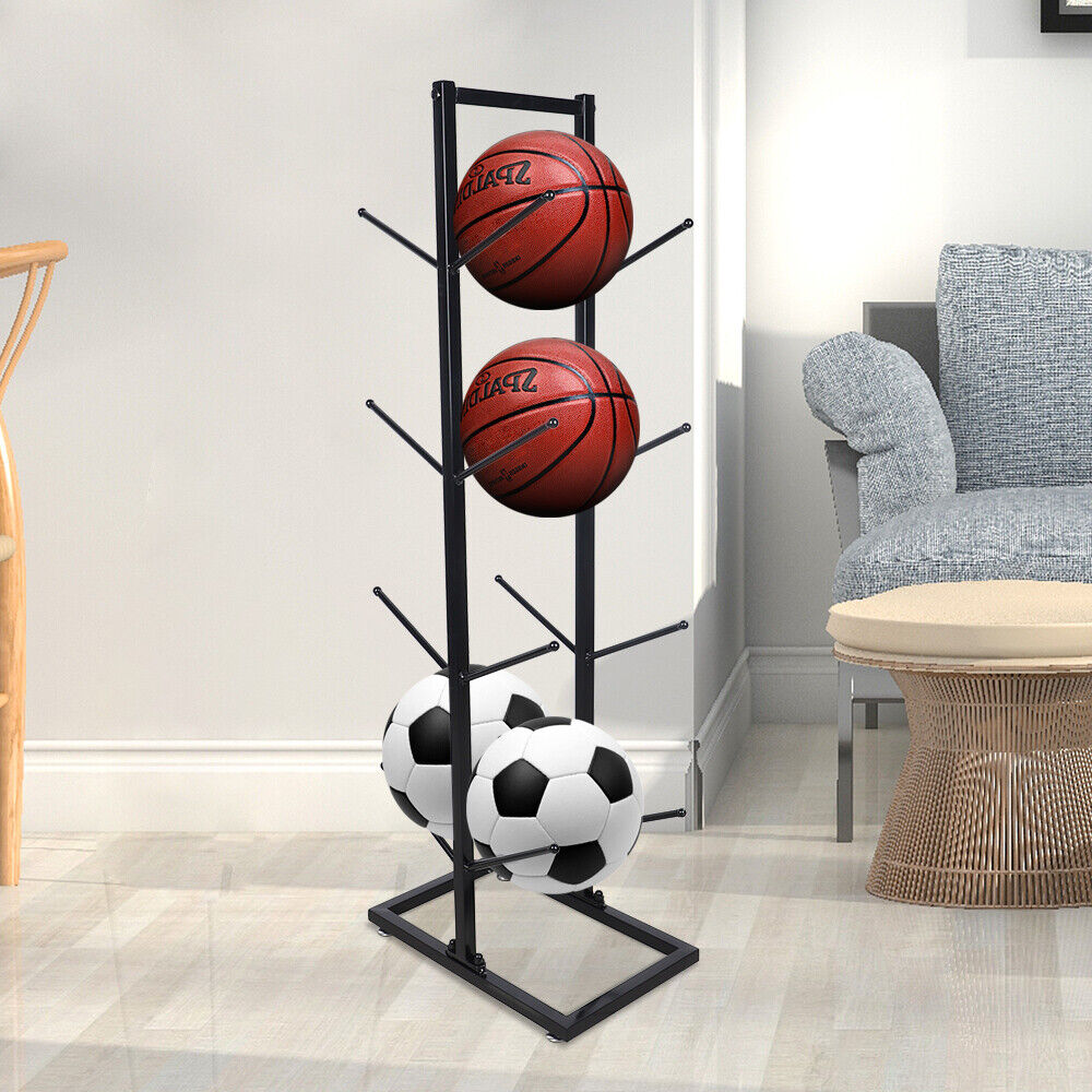 Wuzstar 4 Tier Basketball Organizer Iron 8 Ball Floor Standing Sports ...