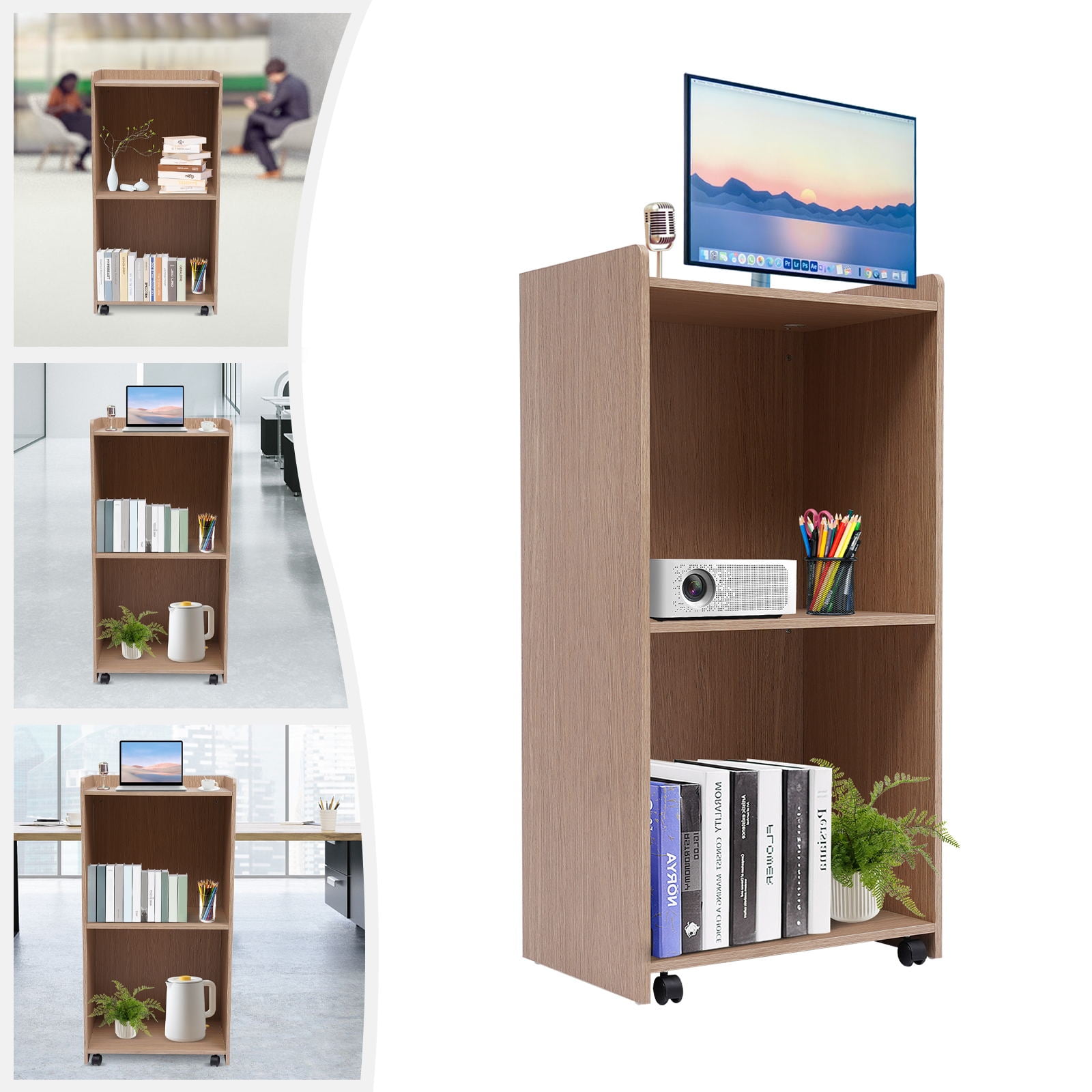 Wuzstar 46.5" Portable Presentation Podium, Churches Wood Pulpits ...