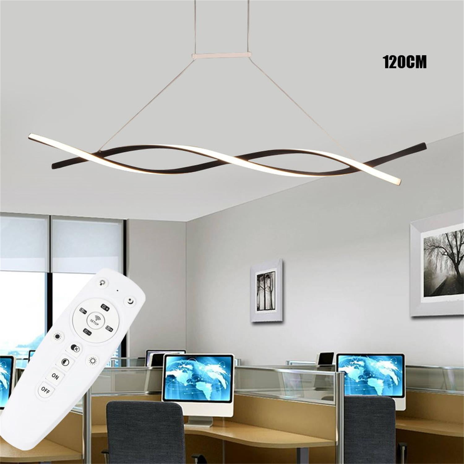 Wuzstar 47" Modern LED Pendant Lighting Stepless Dimming Wave Shape ...