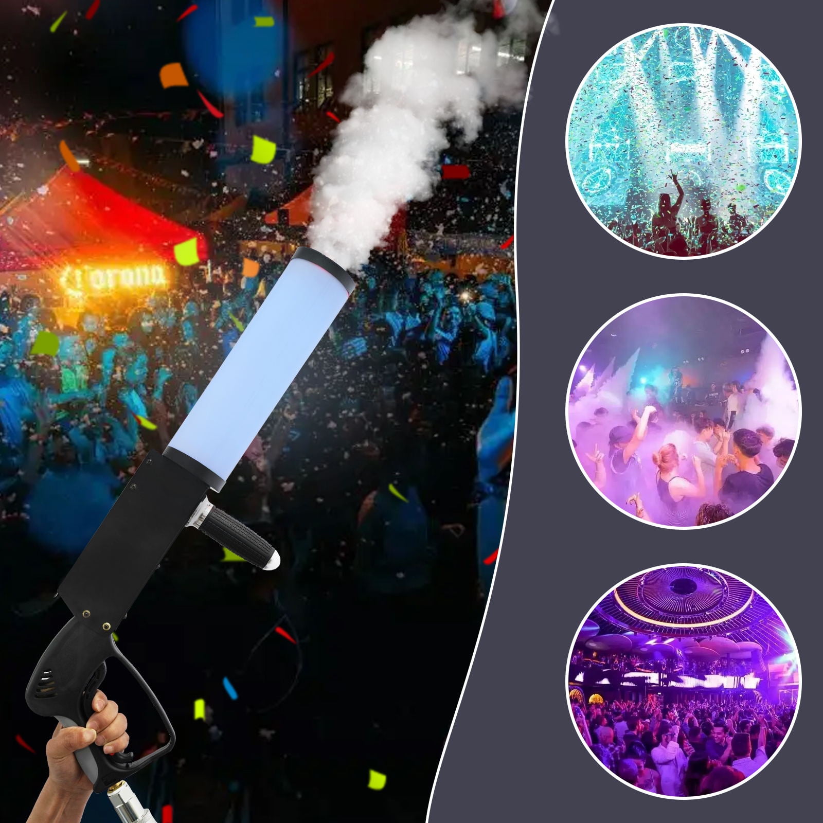 Wuzstar CO2 Fog Machine Party LED RGB Automatic Color-changing CO2 Jet ...