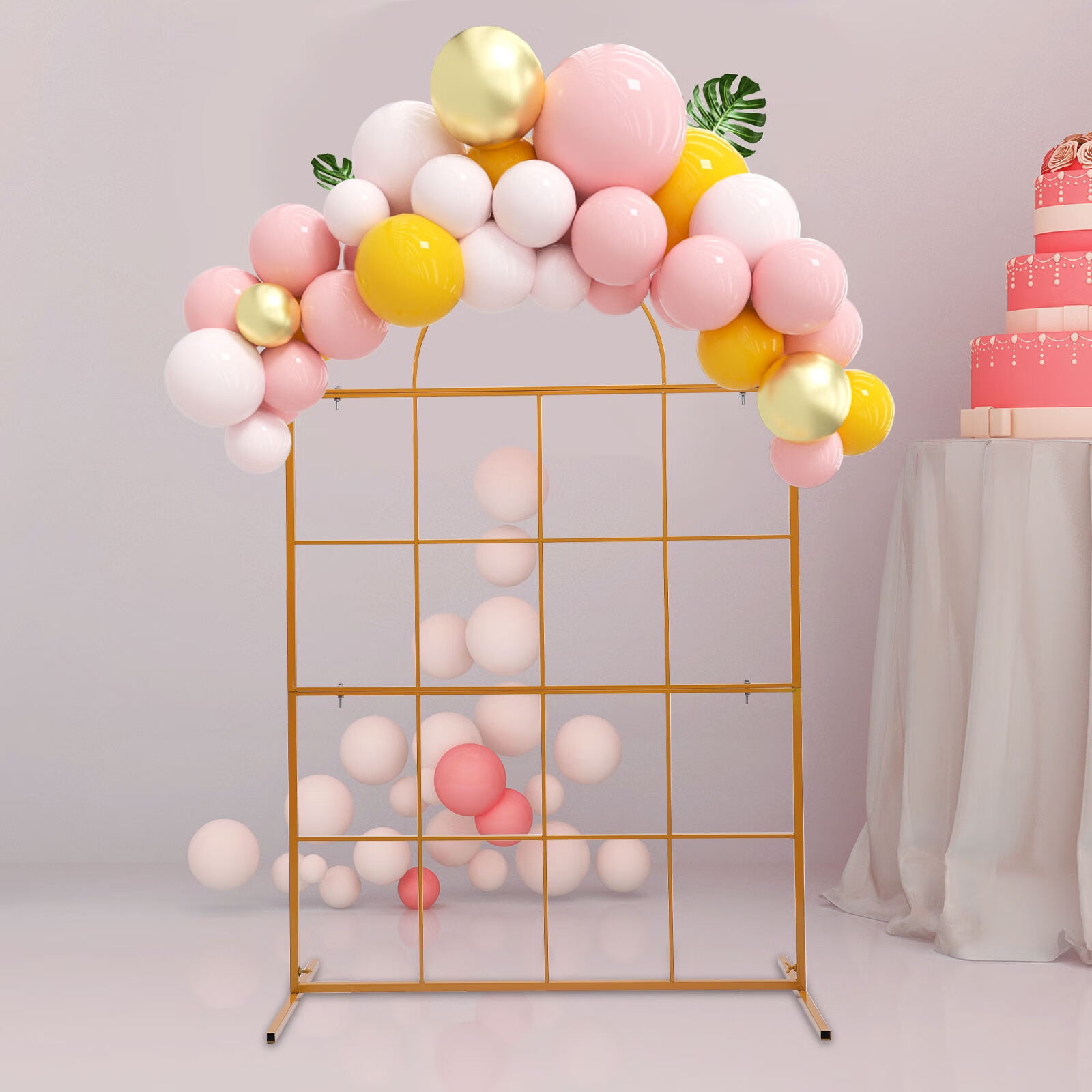 Wuzstar Gold Wedding Arch Metal Frame Flower Balloon Stand Door Wall ...
