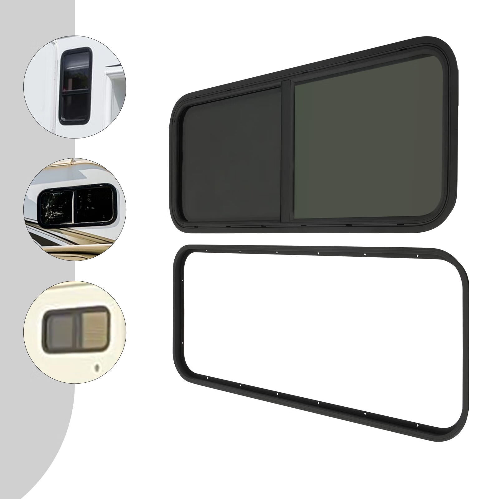 "Wuzstar RV Window, Black Glass, Horizontal Sliding, 42"" W X 22"" H ...