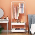 Wuzstar Metal Clothing Rack Stand Floor Garment Rack with 2 Tier Basket ...