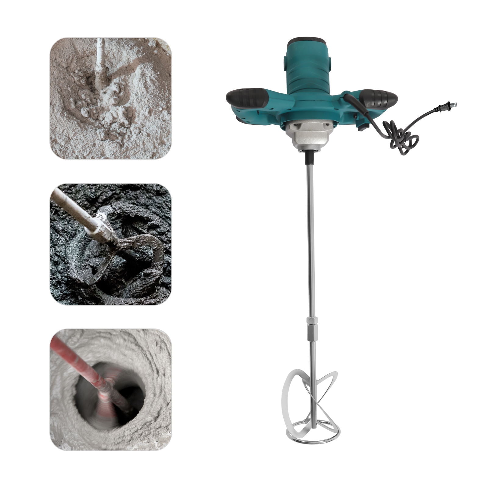 Wuzstar Portable Concrete Mixer Electric Mud Mixer Handheld 6 Speed ...
