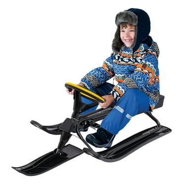 Gymax Sledding Board Skiing Board W/Adjustable Foot Straps Winter ...