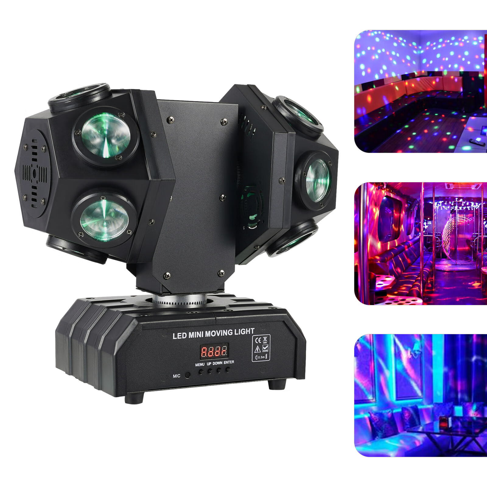Wuzstar Stage Moving Head Light 160W RGBW DJ Light Mixed Effect Sound ...