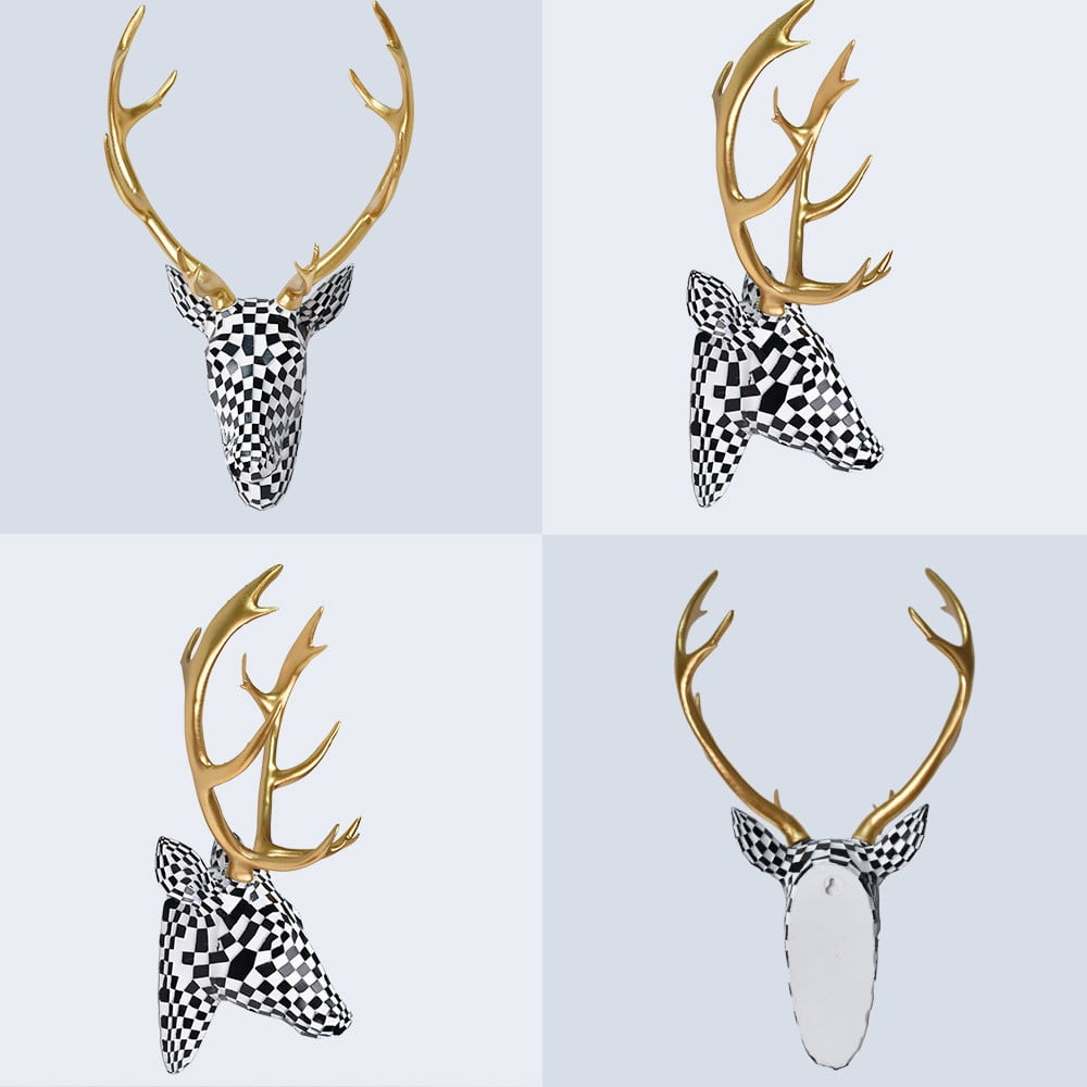 Wuztai Abstract Deer Head Wall Hanging Sculpture, Modern Home Wall ...