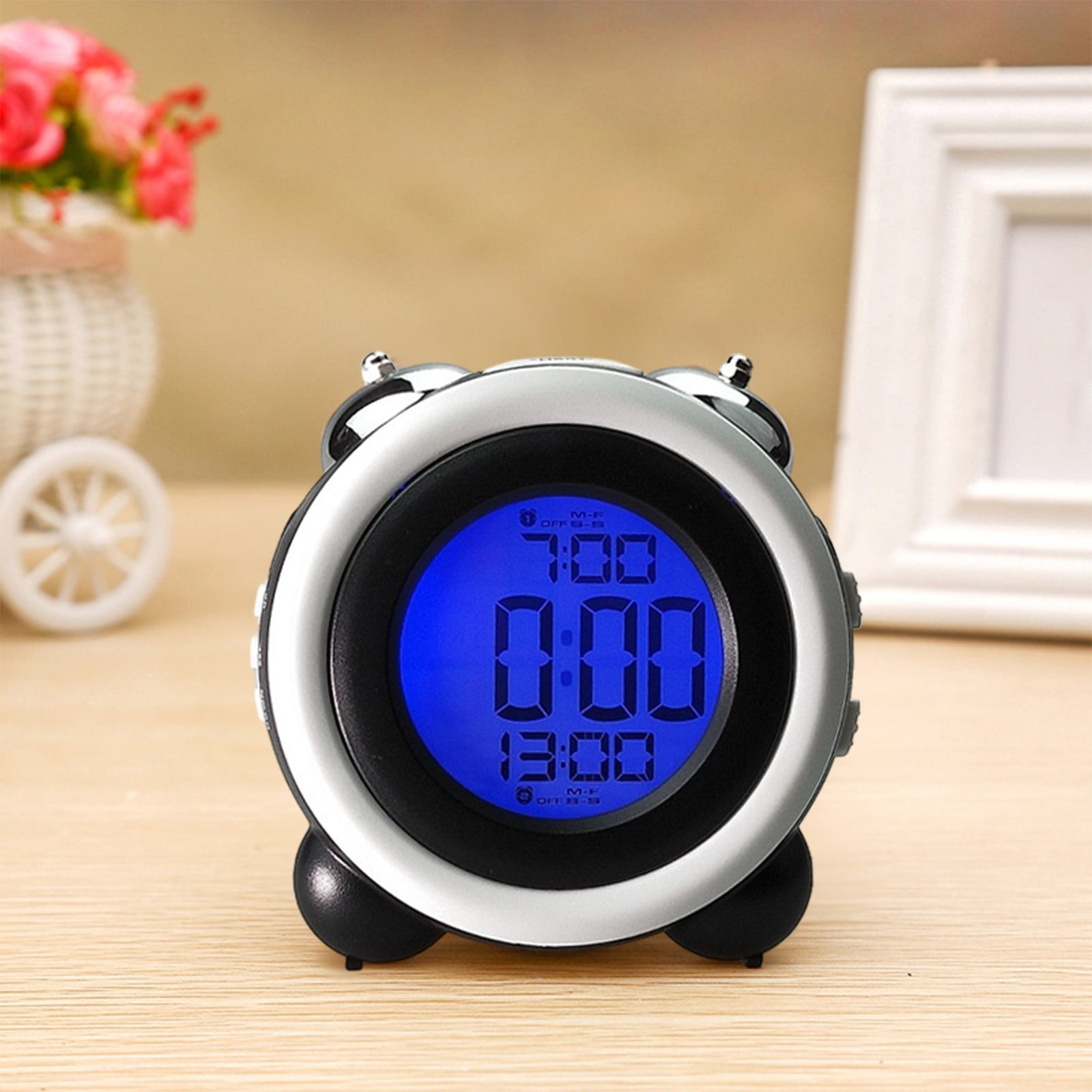 Wuztai Alarm Clocks For Bedrooms, LCD Display Electronic Clock, Bedroom ...