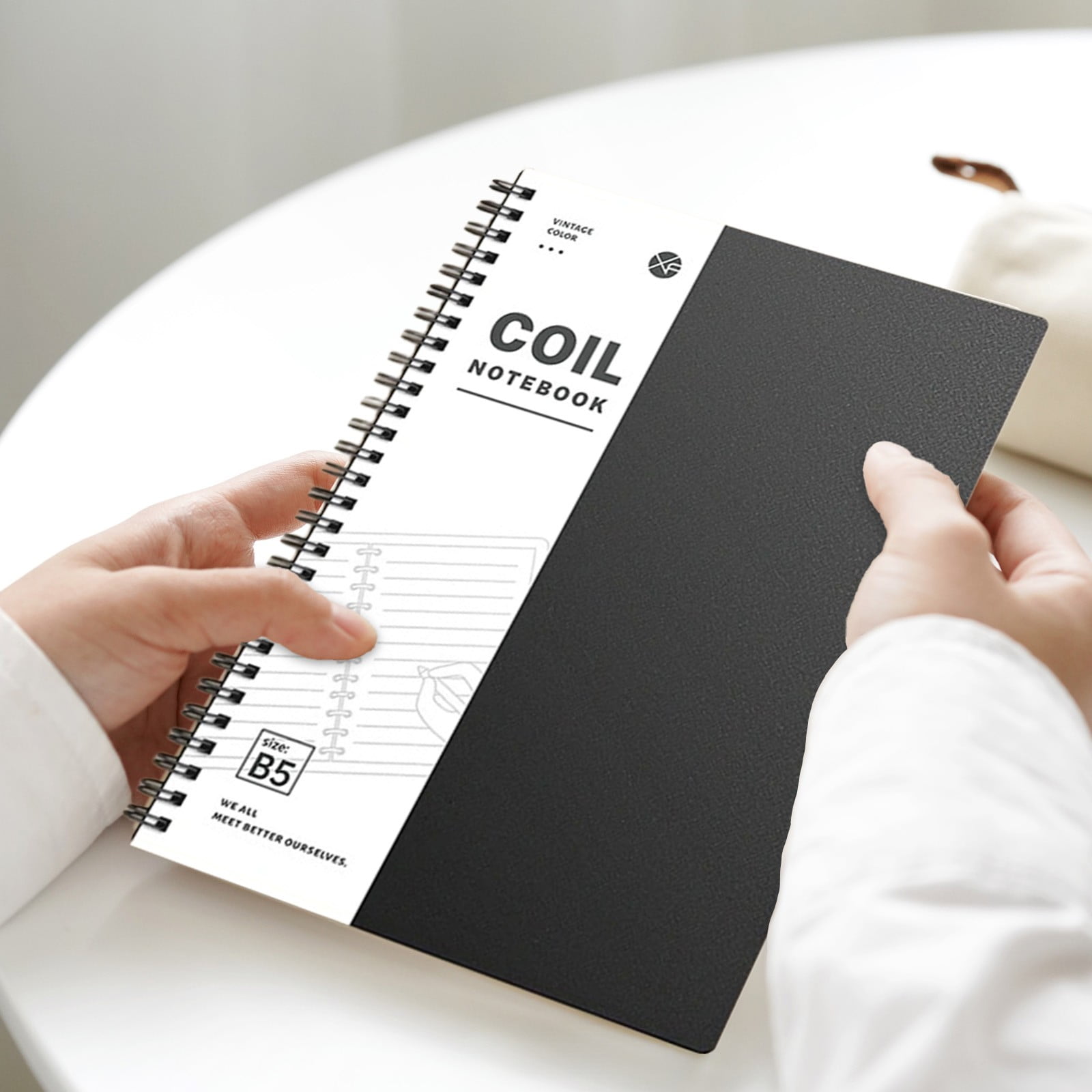 Wuztai B5 Thick Notebook with 9mm Grid Spacing, 60 Sheet Flip Coil ...