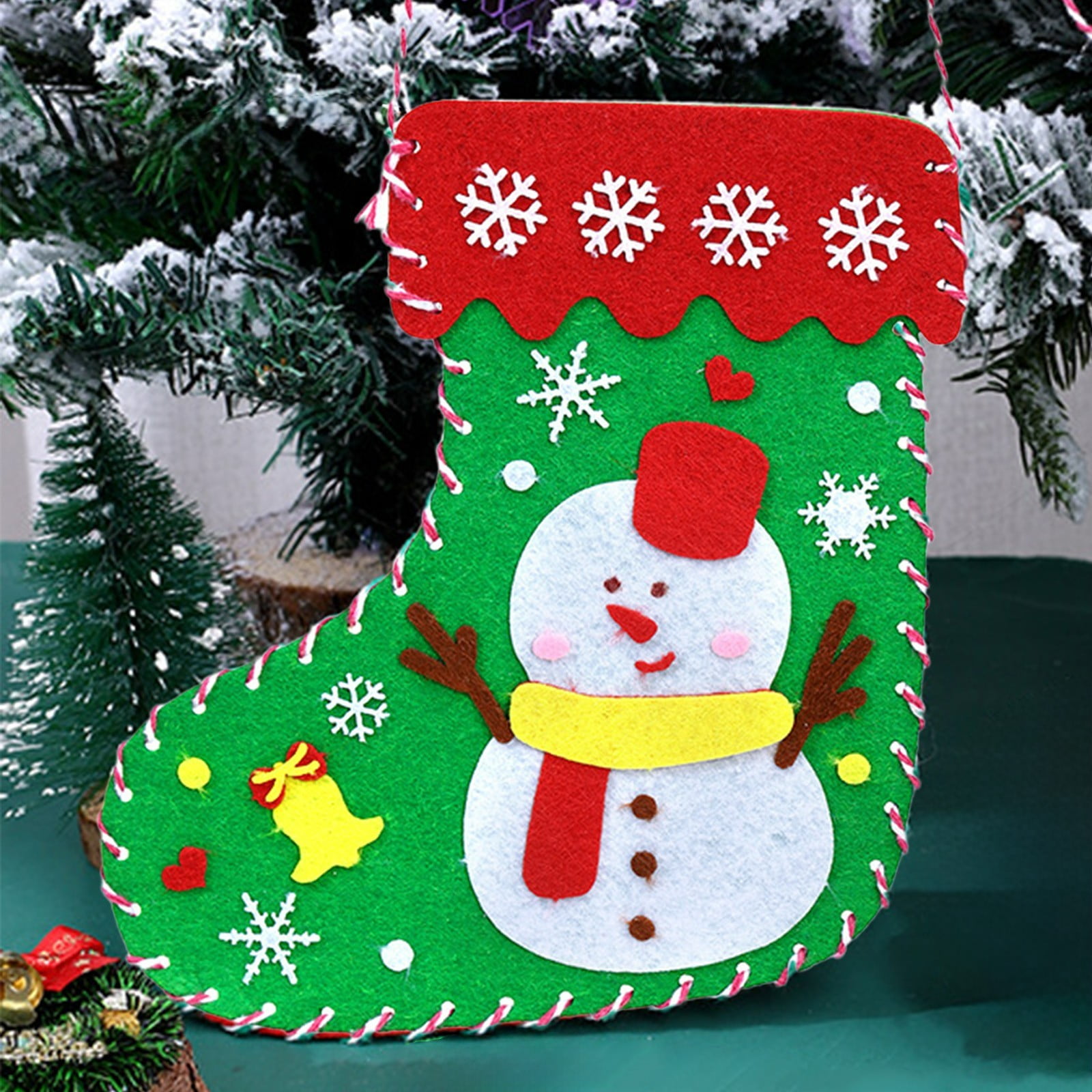 Wuztai Christmas Decorations Santa Claus Stockings Gift Bags Set, Tree ...