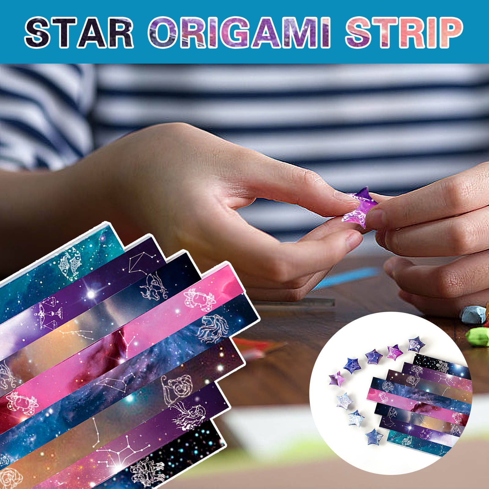Wuztai Colorful Star Paper Strips for DIY Craft, Pre-Cut Paper for ...