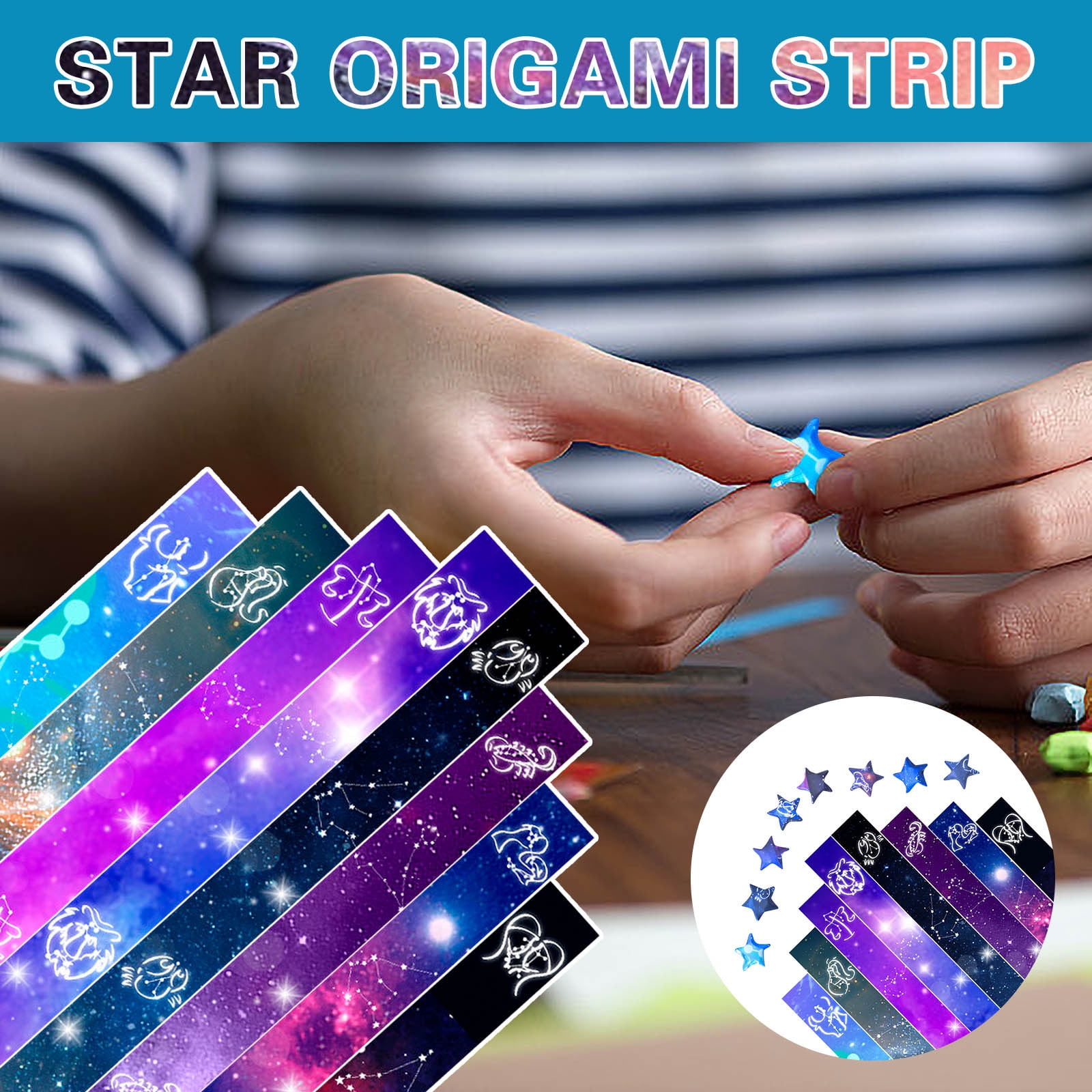 Wuztai Colorful Star Paper Strips for DIY Craft, Pre-Cut Paper for ...