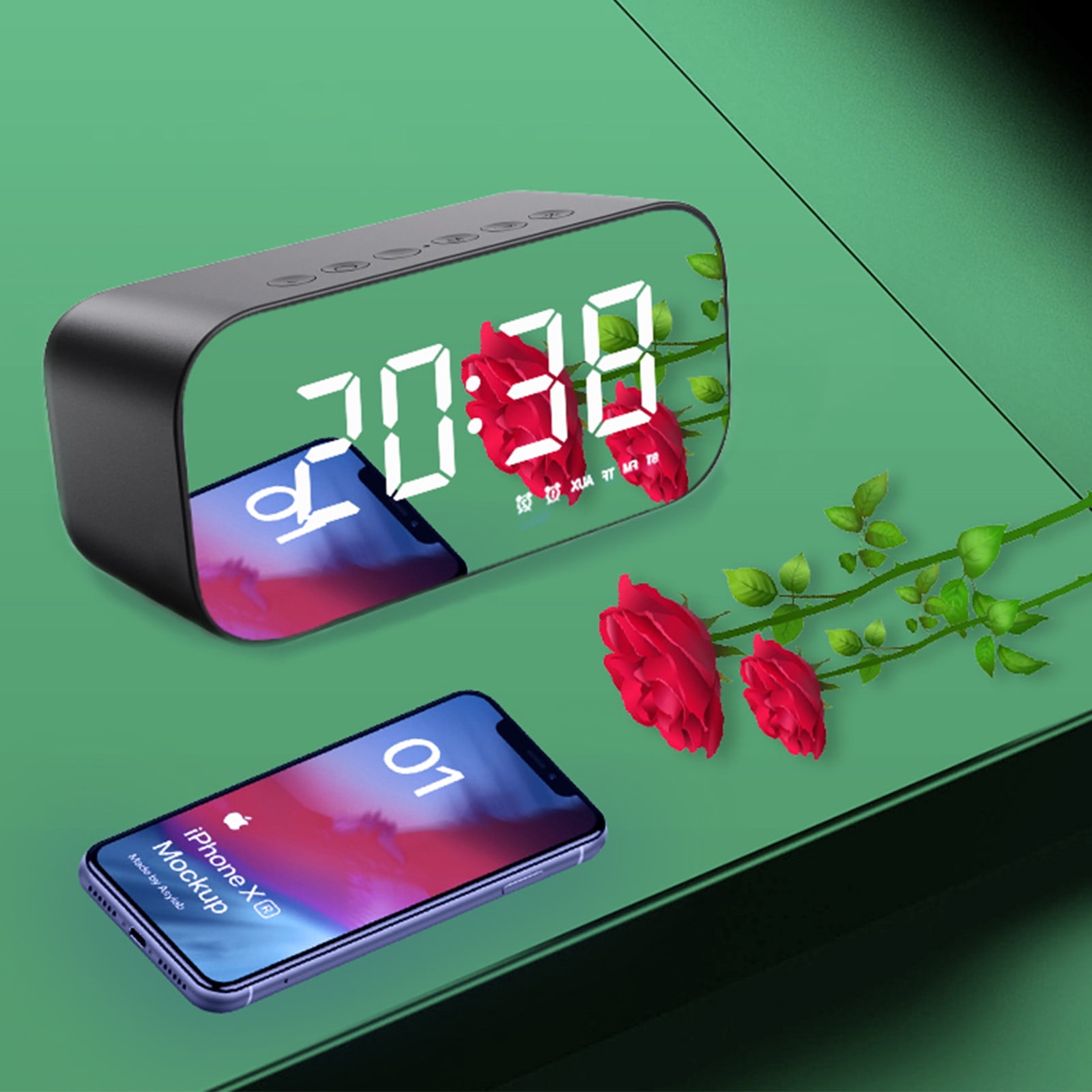 Wuztai Digital Alarm Clock, Alarm Clock, Bluetooth Speaker High Power ...