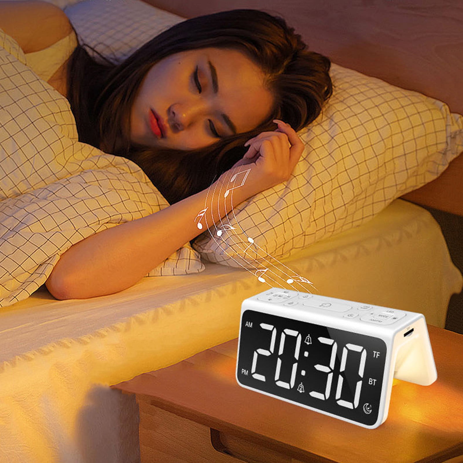 Wuztai Digital Alarm Clock, Clock, Bluetooth Speaker, Mirror Surface ...