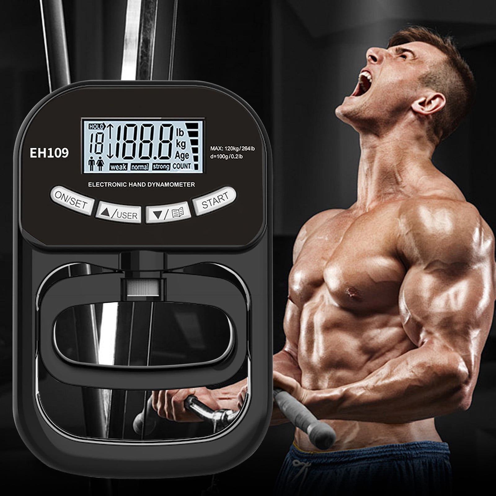 Wuztai Electronic Grip Strength Tester 400lbs, Digital Hand Dynamometer ...