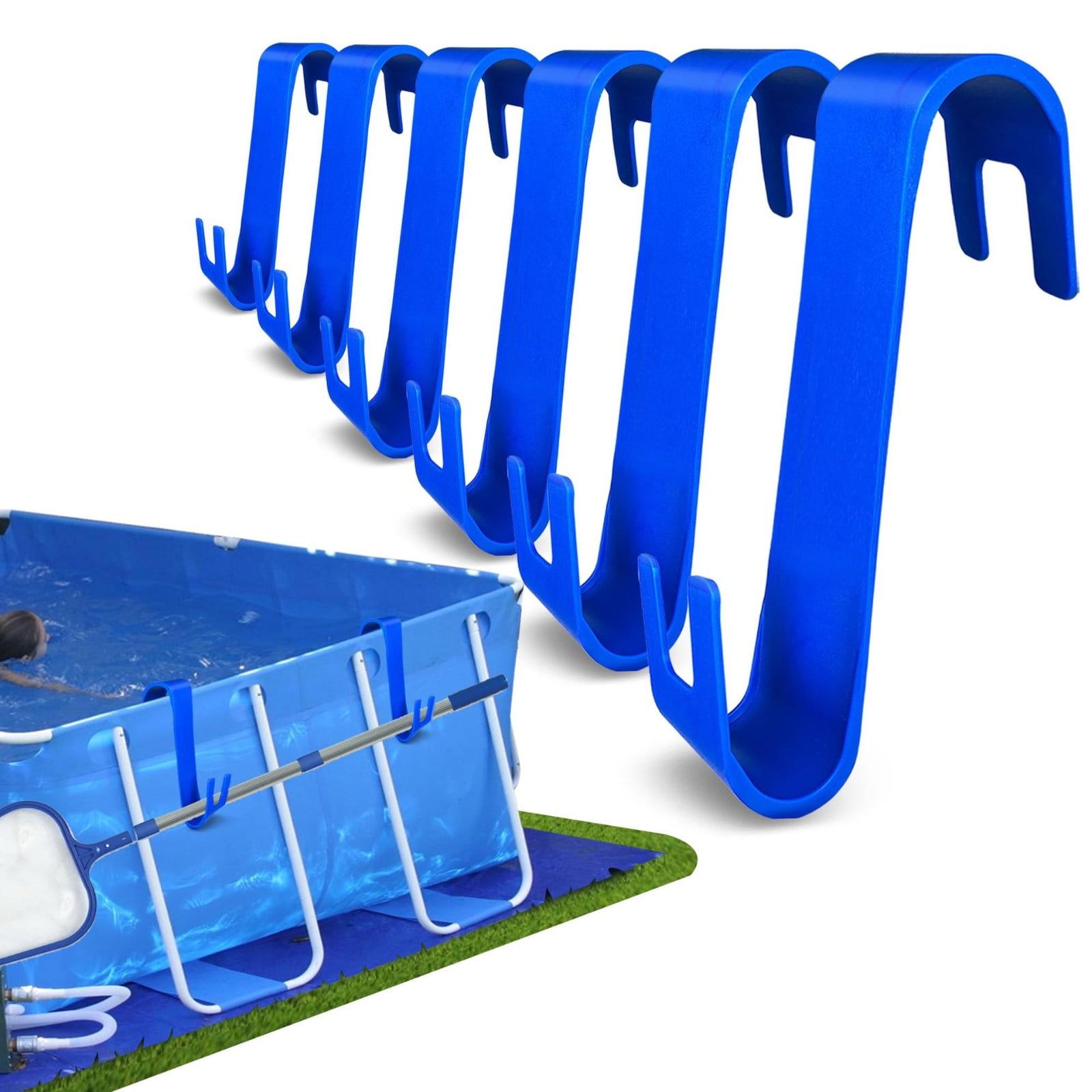 Wuztai Hooks For Walls No Damage (Blue), Hooks For Hanging Pool Skimmer ...