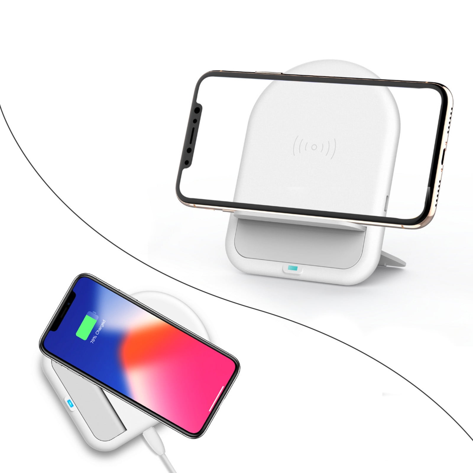 Wuztai Office Desk Accessories (White), Wireless Phone Charger 2-in-1 ...