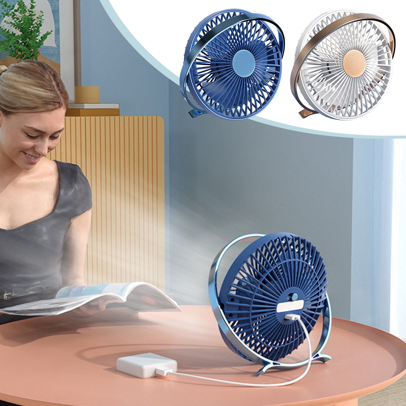 Wuztai Portable Fan Desktop Small Fan USB Portable Mute High Wind ...