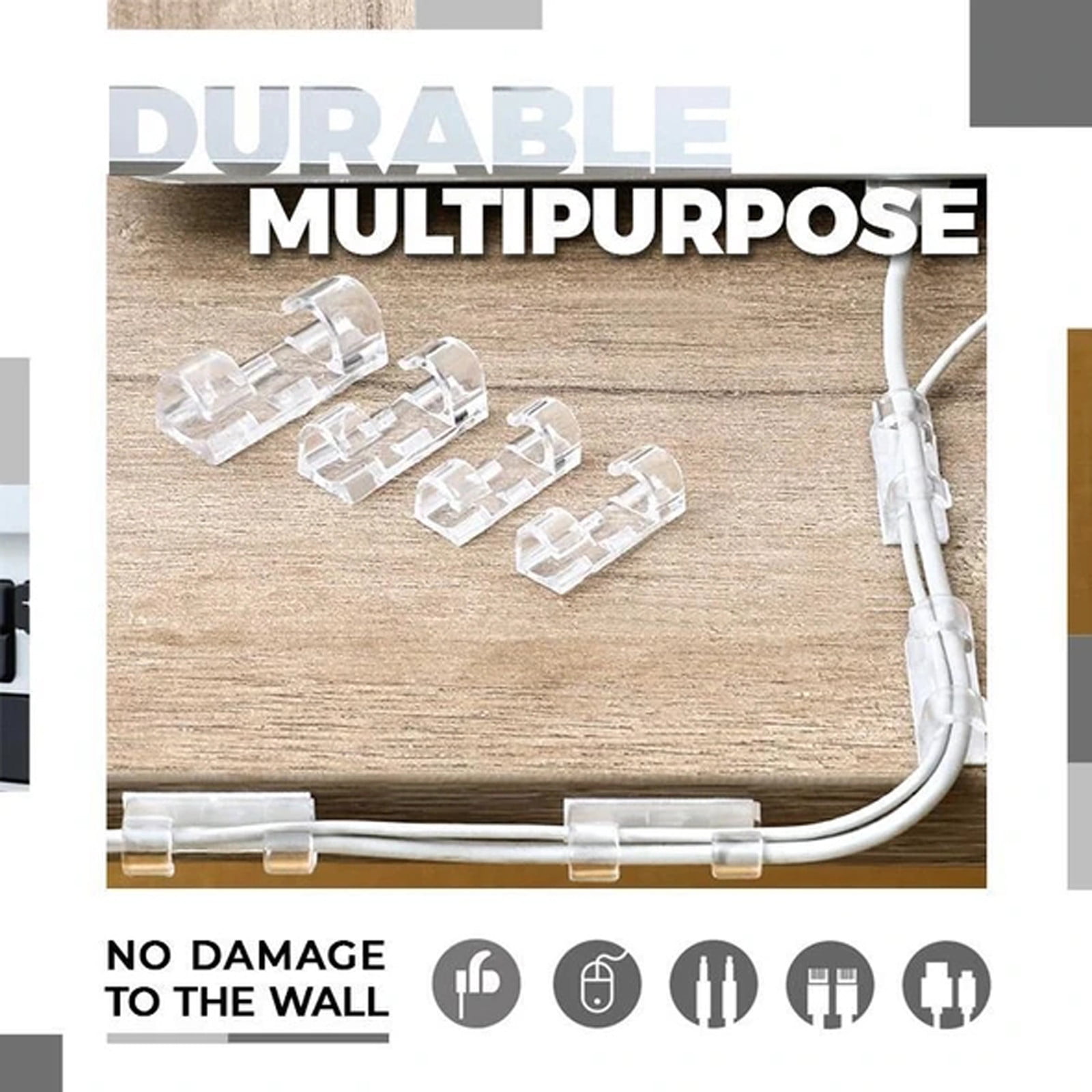 Wuztai Rope Light Clips (Clear), Wire Clamps 40Pcs Wire storage Clips ...