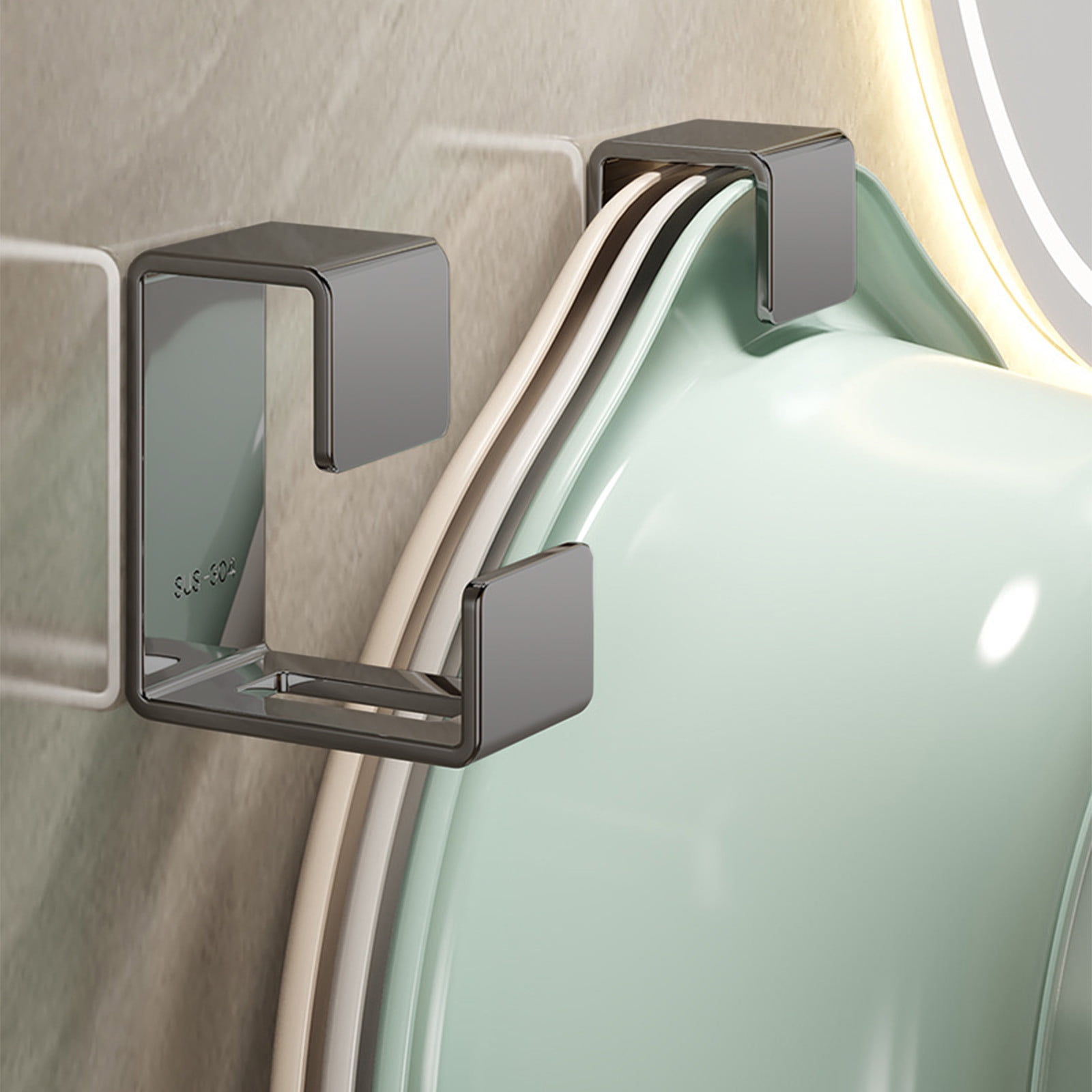 Wuztai Wall Hangers Without Nails (Gray), Coat Hooks 2 Pcs Basin Rack Bathroom Wall Hooks ...