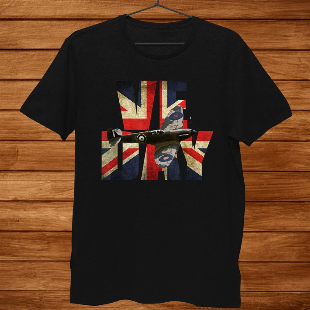 Ww2 Ve Day5th Spitfire Plane Union Jack Victory In Europe Shirt Gift ...