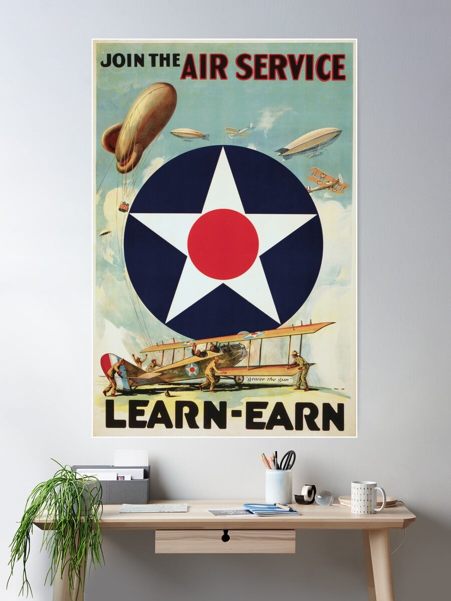 Ww2 Vintage Air Force Poster Poster Wall Art, Modern Wall Decor For ...
