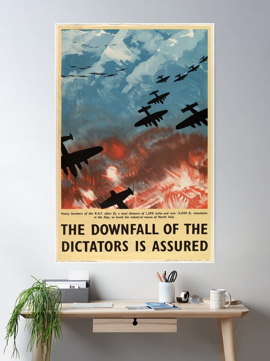 Ww2 War Poster - Vintage Propaganda Poster Downfall Of Dictators Poster ...