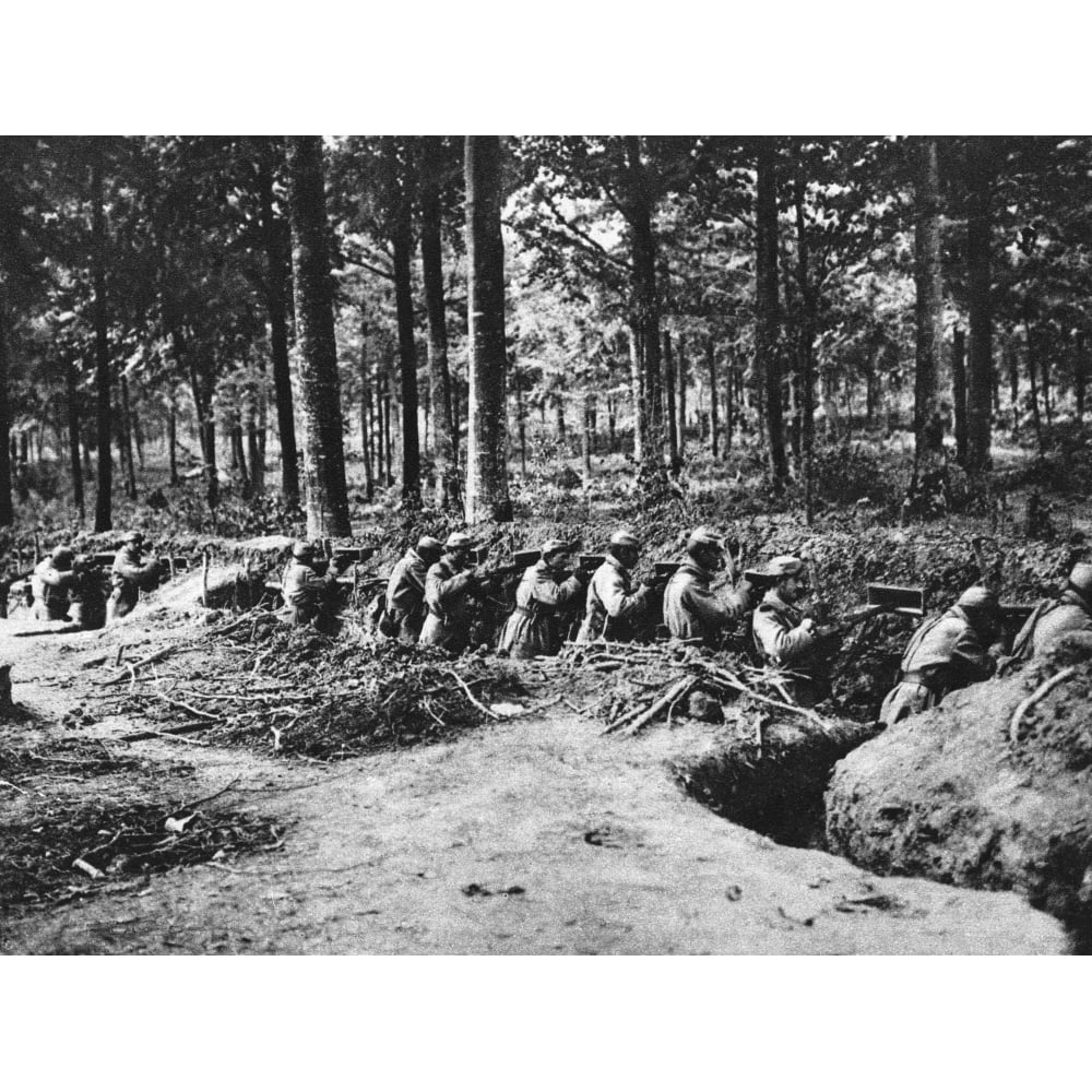 Wwi French Line Of Defense. Nfrench Infantry Holding A Second Line ...