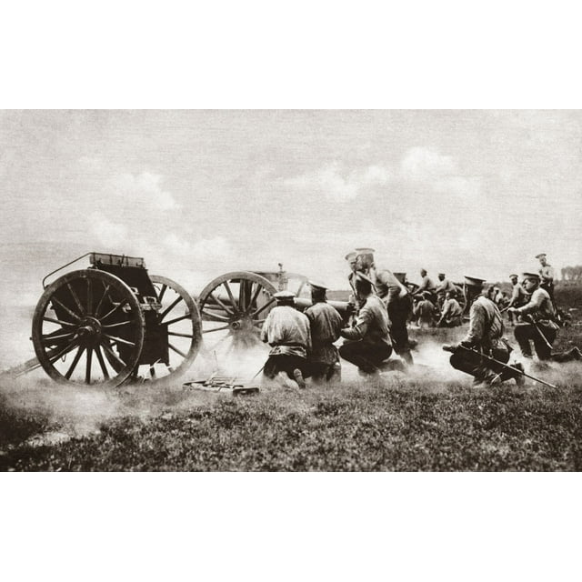 Wwi: Russian Battery. /Nrussian Officers Directing The Fire Of Their ...