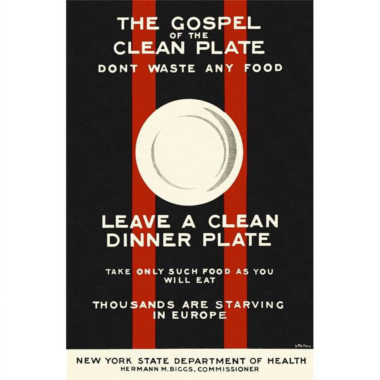 Wwi The Gospel of The Clean Plate Dont Waste Any Food & L. Mallory ...