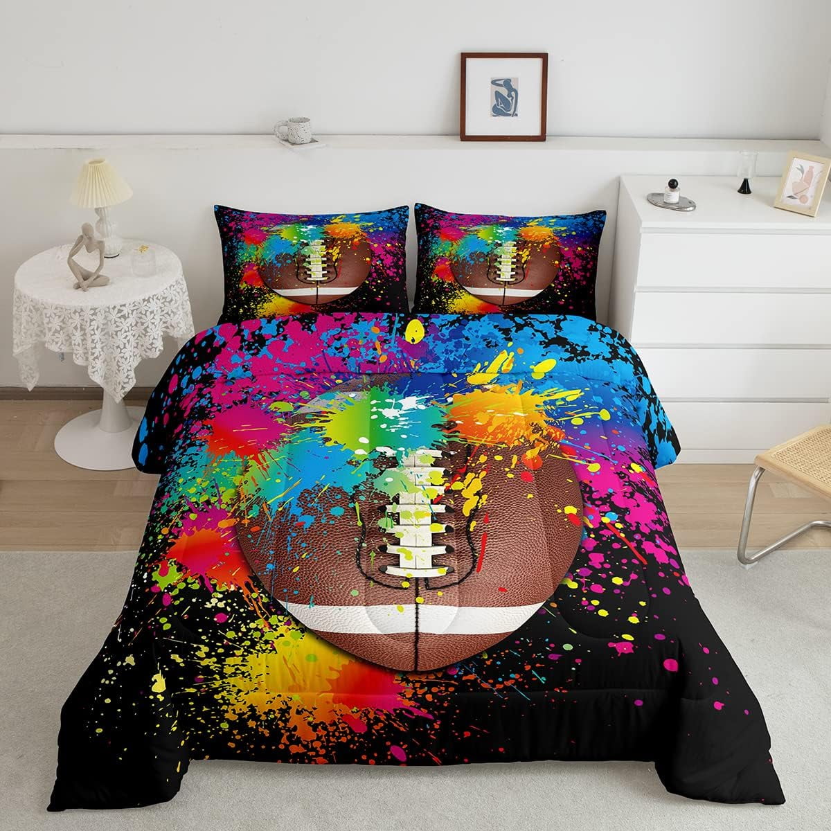 Wws D Pattern Comforter Set Wild Animals Bedding Set Pcs for Kids Boys Men Adult Bedroom Decor ...