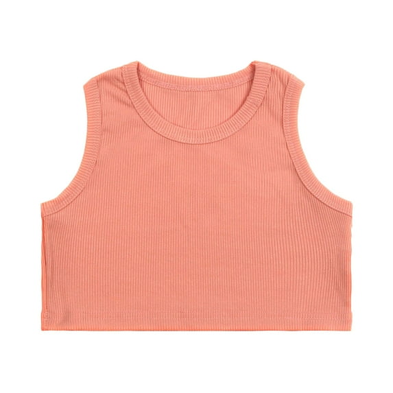 Wxirdiow Cute Tops for Girls Girl's Crop Tank Tops Dance Ribbed Knit ...