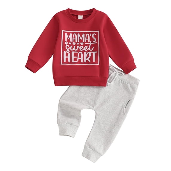 Wxirdiow Toddler Boy Outfits Toddler Baby Boy Valentines Day Outfit ...