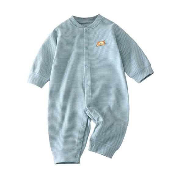 Wxolcjlv Baby Boys Velvet Bodysuits Fall Winter Striped Seamless Warm ...